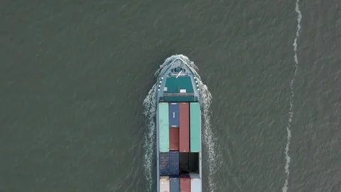 Bird's Eye View of a Cargo Shipping Cont... | Stock Video | Pond5
