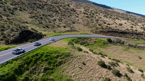 Birds eye view of cars driving on highwa... | Stock Video | Pond5