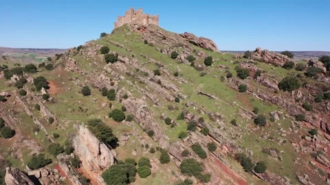 Bird's eye view of Castle of Riba de San... | Stock Video | Pond5