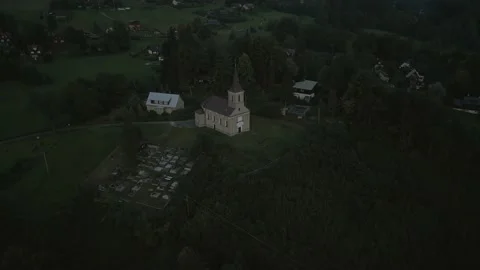 Bird's eye view of a catholic church in ... | Stock Video | Pond5