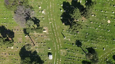 Birds Eye View of Cemetery | Stock Video | Pond5