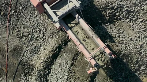 Birds Eye View Drone Up Over Rock Convey... | Stock Video | Pond5
