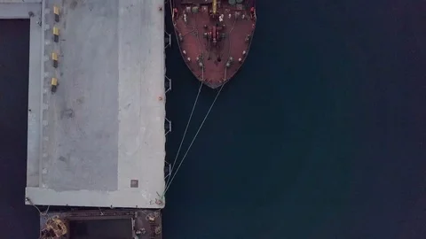 Bird's-eye view of a freight ship contai... | Stock Video | Pond5
