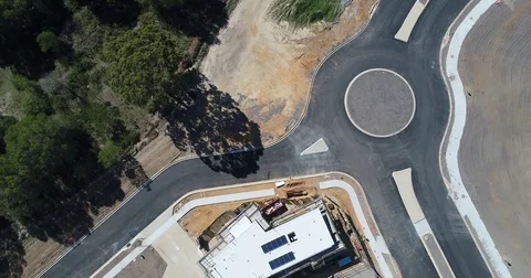 Birds eye view of new house build reveal... | Stock Video | Pond5