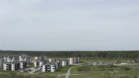 bird's-eye view of a new low-rise housin... | Stock Video | Pond5