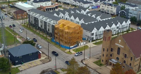 Birds eye view of newly built homes in H... | Stock Video | Pond5