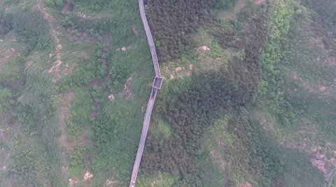 Birds Eye View Over Great Wall of China | Stock Video | Pond5