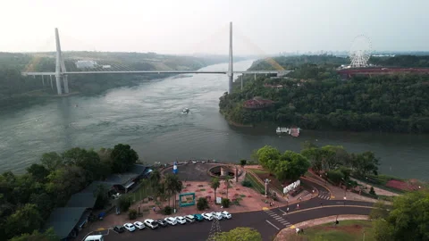 Bird's-eye view reveals the border where... | Stock Video | Pond5