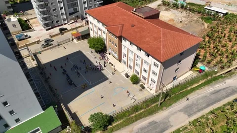 Bird's Eye View: Turkish Middle School w... | Stock Video | Pond5