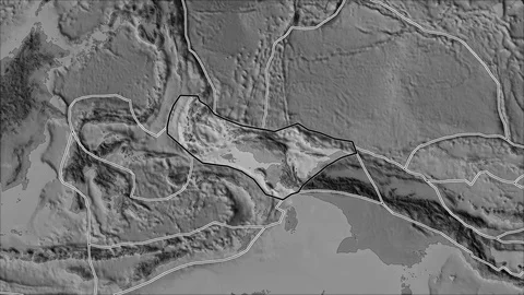 Birds Head plate. Elevation grayscale. S... | Stock Video | Pond5