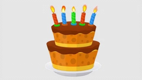 Birthday cake. Animation of a cake with ... | Stock Video | Pond5