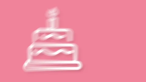 Birthday cake icon in wiggle movement on... | Stock Video | Pond5