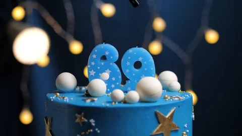Birthday cake number 69 stars sky and mo... | Stock Video | Pond5