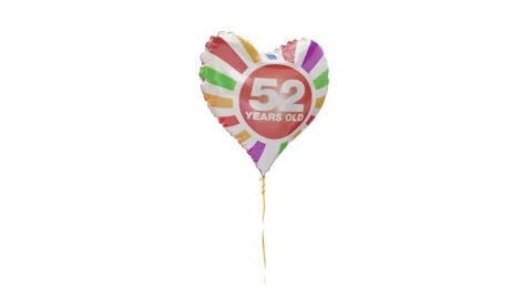 Birthday Helium Balloon. 52 Years Old. L... | Stock Video | Pond5