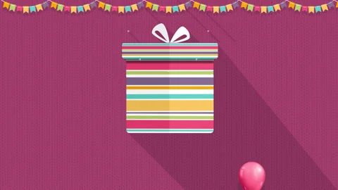 birthday opener. 2d Animation motion gra... | Stock Video | Pond5