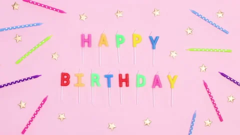 Birthday party candles with Happy birthd... | Stock Video | Pond5