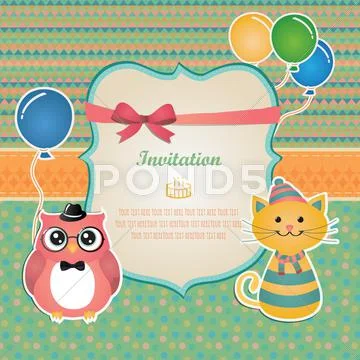 Birthday party invitation card design ~ Clip Art #40838479