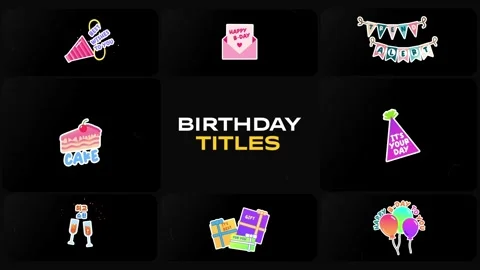 Birthday Titles for After Effects ~ After Effects #278577234