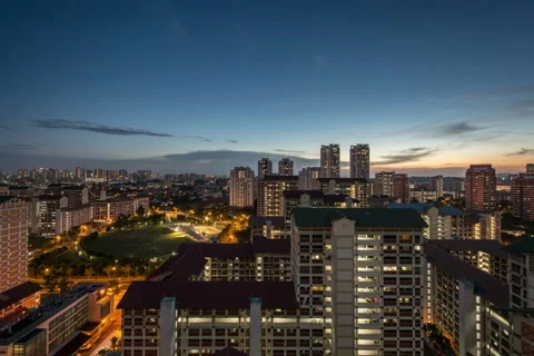 bishan hdb high angle singapore sunset t... | Stock Video | Pond5