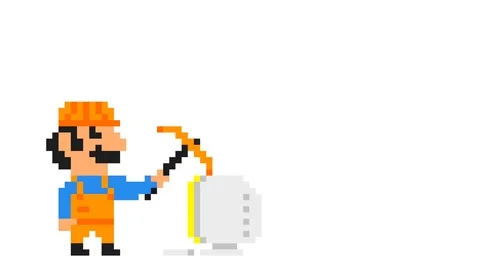 Bitcoin Mining Pixel Art Retro Game Char... | Stock Video | Pond5