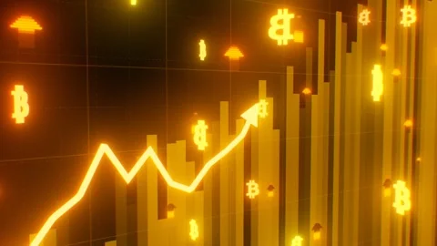 Bitcoin Price Pump Rising Animated Gold ... | Stock Video | Pond5