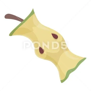 Bite apple waste icon cartoon vector. Sorting food bin ~ Clip Art ...