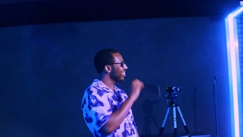 Black african male man artist singer rap... | Stock Video | Pond5