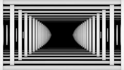 Black And White Endless Corridor Row Rep... | Stock Video | Pond5