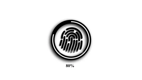 Black and white fingerprint icon with pr... | Stock Video | Pond5