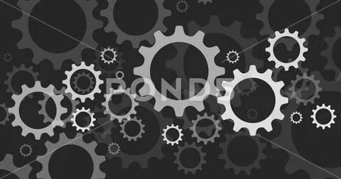 Black and white gears elements for dark cartoon background ~ Clip Art ...