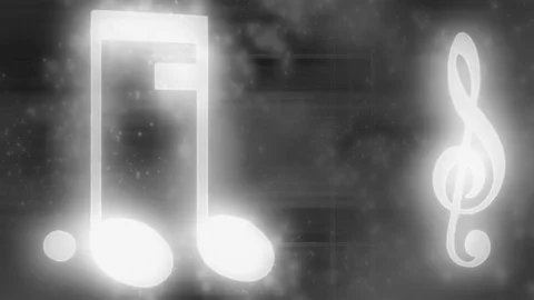 Black and white particles and music note... | Stock Video | Pond5