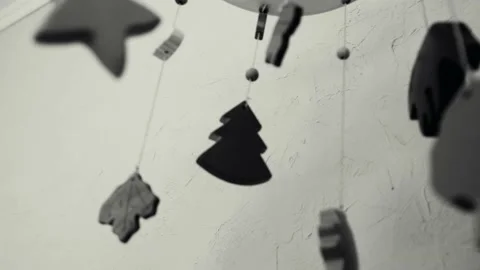 black and white rotating baby mobile abo... | Stock Video | Pond5