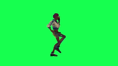 Black animated girl dancing on green scr... | Stock Video | Pond5