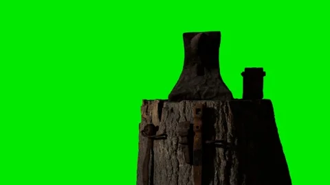 Black anvil on green chromakey backgroun... | Stock Video | Pond5