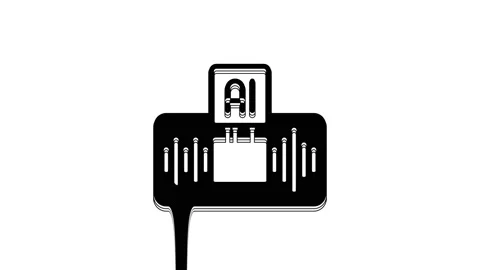 Black Artificial intelligence AI icon is... | Stock Video | Pond5