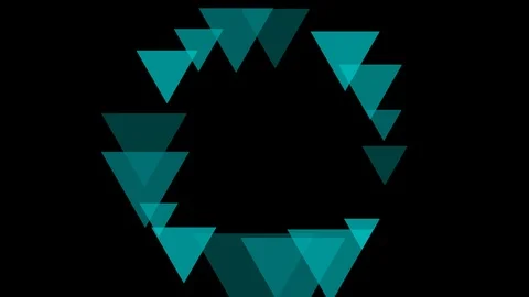 Black background and multiple moving tri... | Stock Video | Pond5