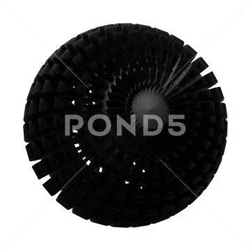 Black Ball. Abstract Modern Shape. Isolated On White Background. 3D ...