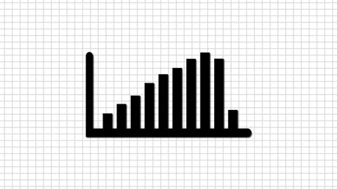 Black bar graph animated icon on grid ba... | Stock Video | Pond5