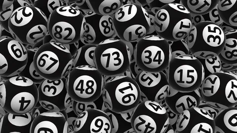 Black bingo balls | Stock Video | Pond5