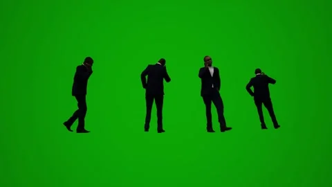 Black business man green screen walk mob... | Stock Video | Pond5