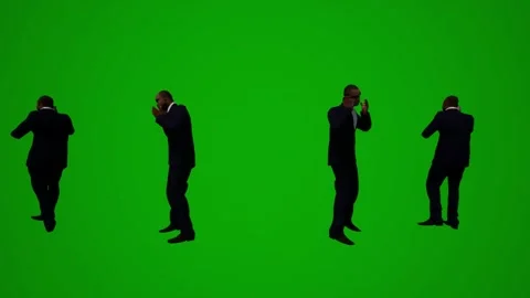 Black business man green screen walk mob... | Stock Video | Pond5