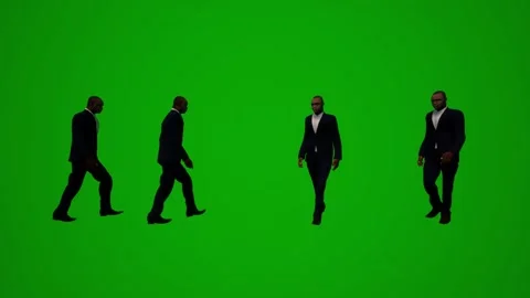 Black business man green screen walk mob... | Stock Video | Pond5