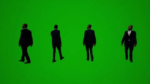 Black business man green screen walk mob... | Stock Video | Pond5