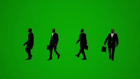 Black business man green screen walk mob... | Stock Video | Pond5