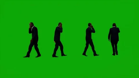 Black business man green screen walk mob... | Stock Video | Pond5
