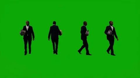 Black business man green screen walk mob... | Stock Video | Pond5