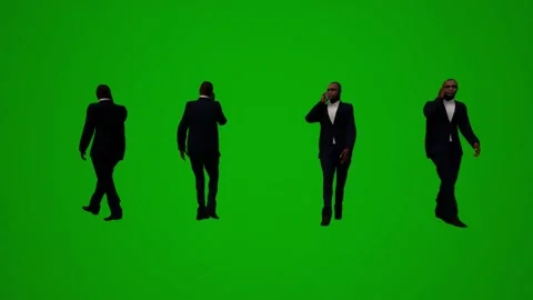 Black business man green screen walk mob... | Stock Video | Pond5