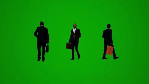 Black business man green screen walk mob... | Stock Video | Pond5