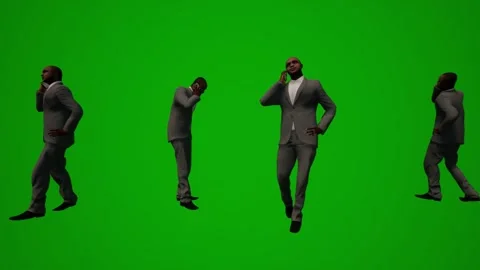 Black business man green screen walk mob... | Stock Video | Pond5