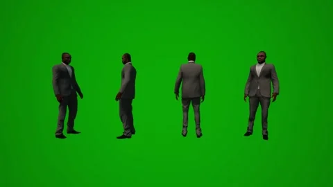 Black business man green screen walk mob... | Stock Video | Pond5